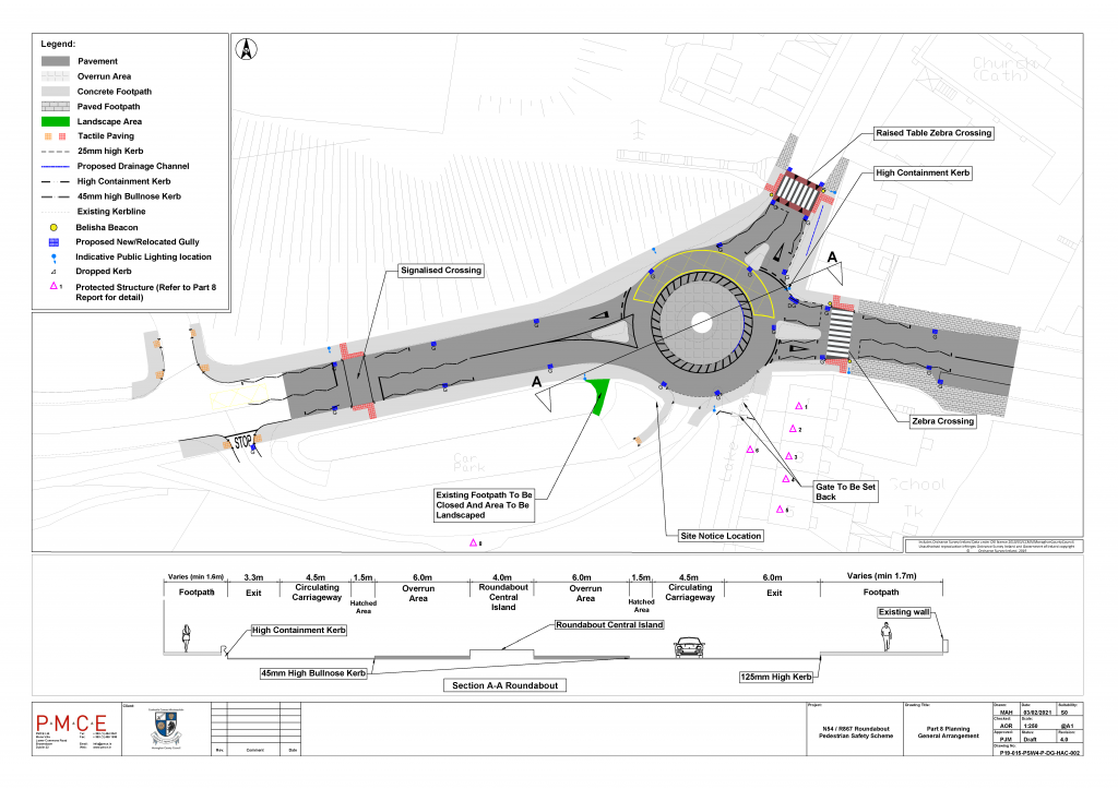 N54/R867 Roundabout Pedestrian Safety Scheme- Part 8 - Road and Transport
